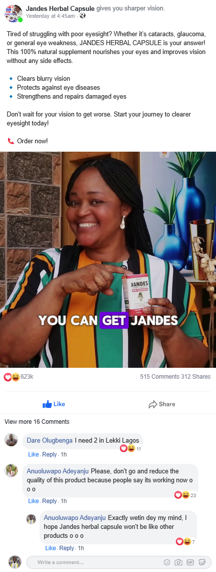 Sales – Jandes Herbal Capsule